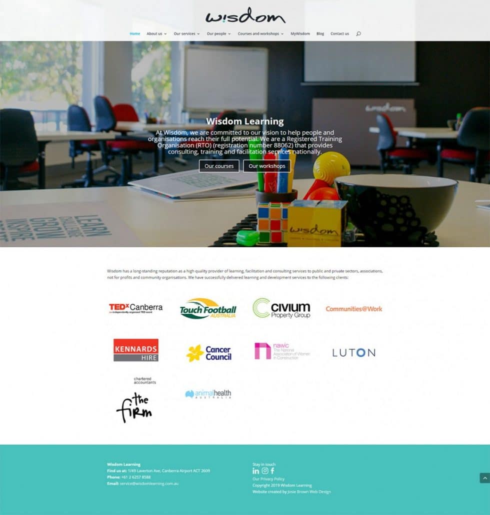 Wisdom Learning | Josie Brown Web Design Portfolio